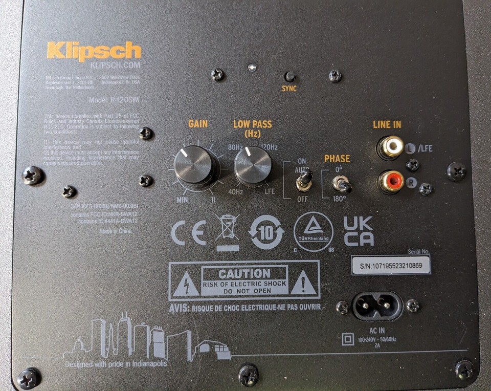 Klipsch- High-Performance - Wireless 12" Front Firing Subwoofer - R ...