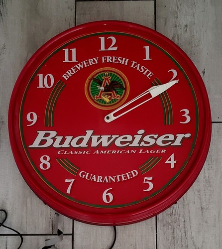 1996 Budweiser Anheuser-Bush 19" Round Lighted Clock | eBay