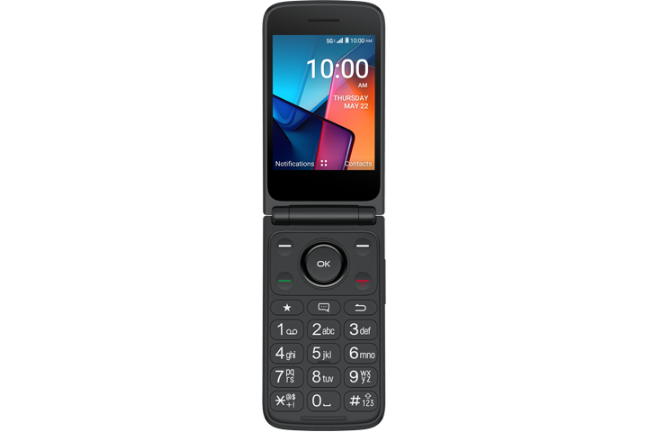 TCL T440W TCL FLIP 4 5G Gray Flip Phone For T-Mobile Only Large Buttons ...