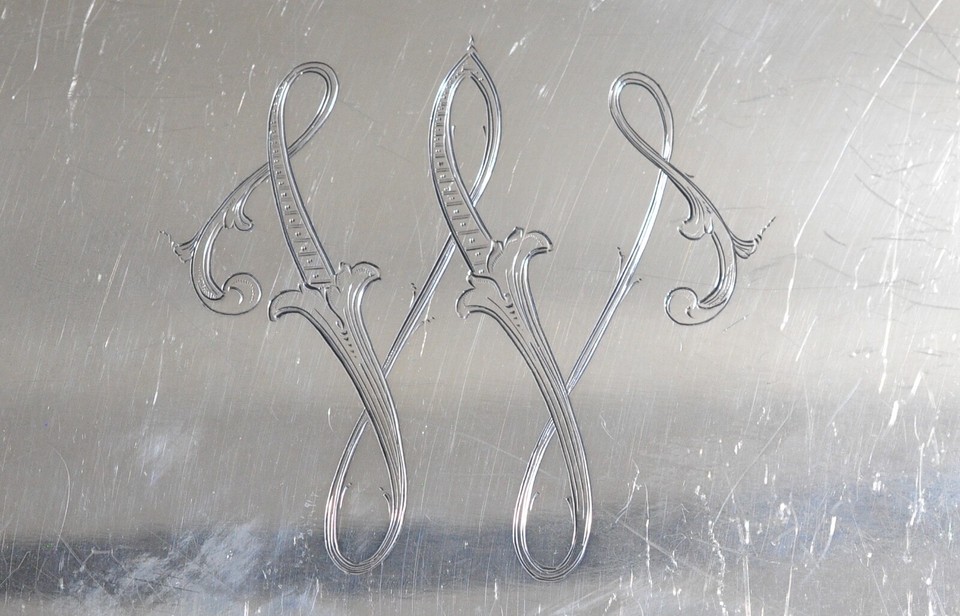 Silver Tray German 800, Hallmark WHH Large Platter- Monogram W ...