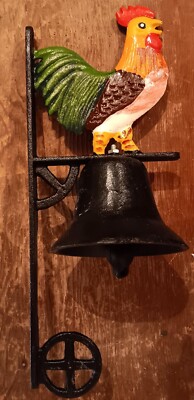 ROOSTER BELL WALL MOUNT CAST IRON | eBay
