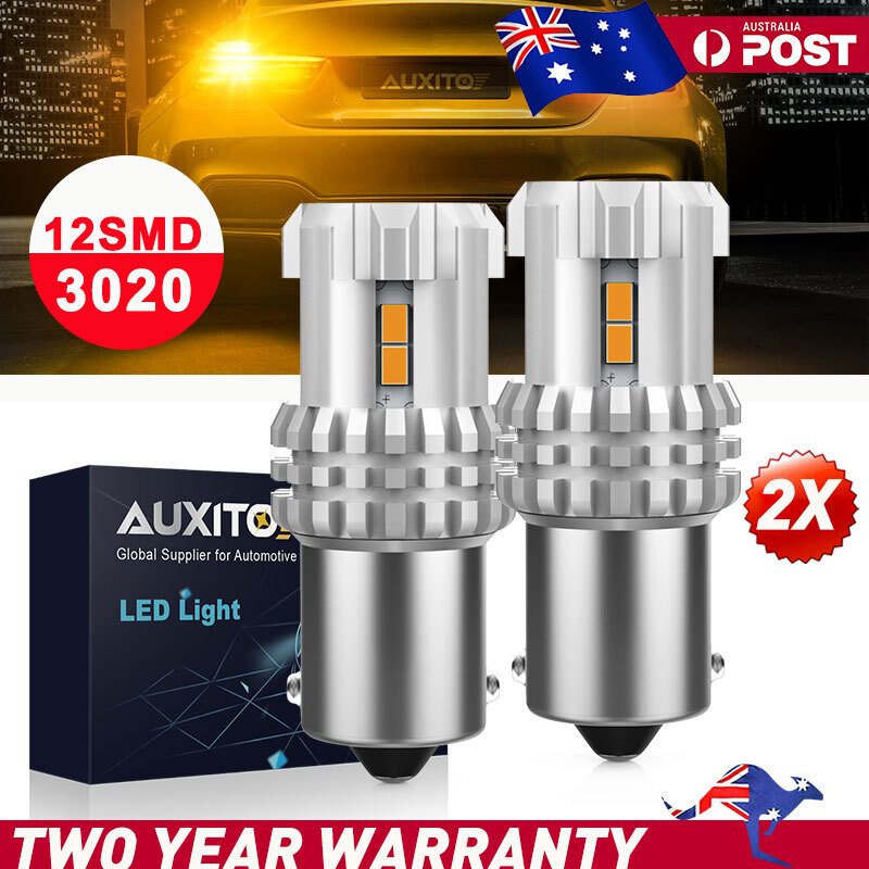 2X BA15S 1156 CAR GLOBE 12 LED BRAKE REVERSE TURN STOP TAIL LIGHT BULB ...