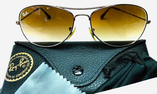 RAY-BAN RB3362 COCKPIT AVIATOR SUNGLASSES BRONZE / GRADIENT BROWN 56/14 ...