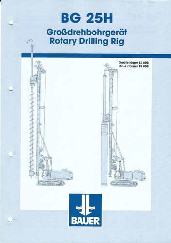 Equipment Brochure - Bauer - BG 25H - Rotary Drilling Rig - c2002 ...