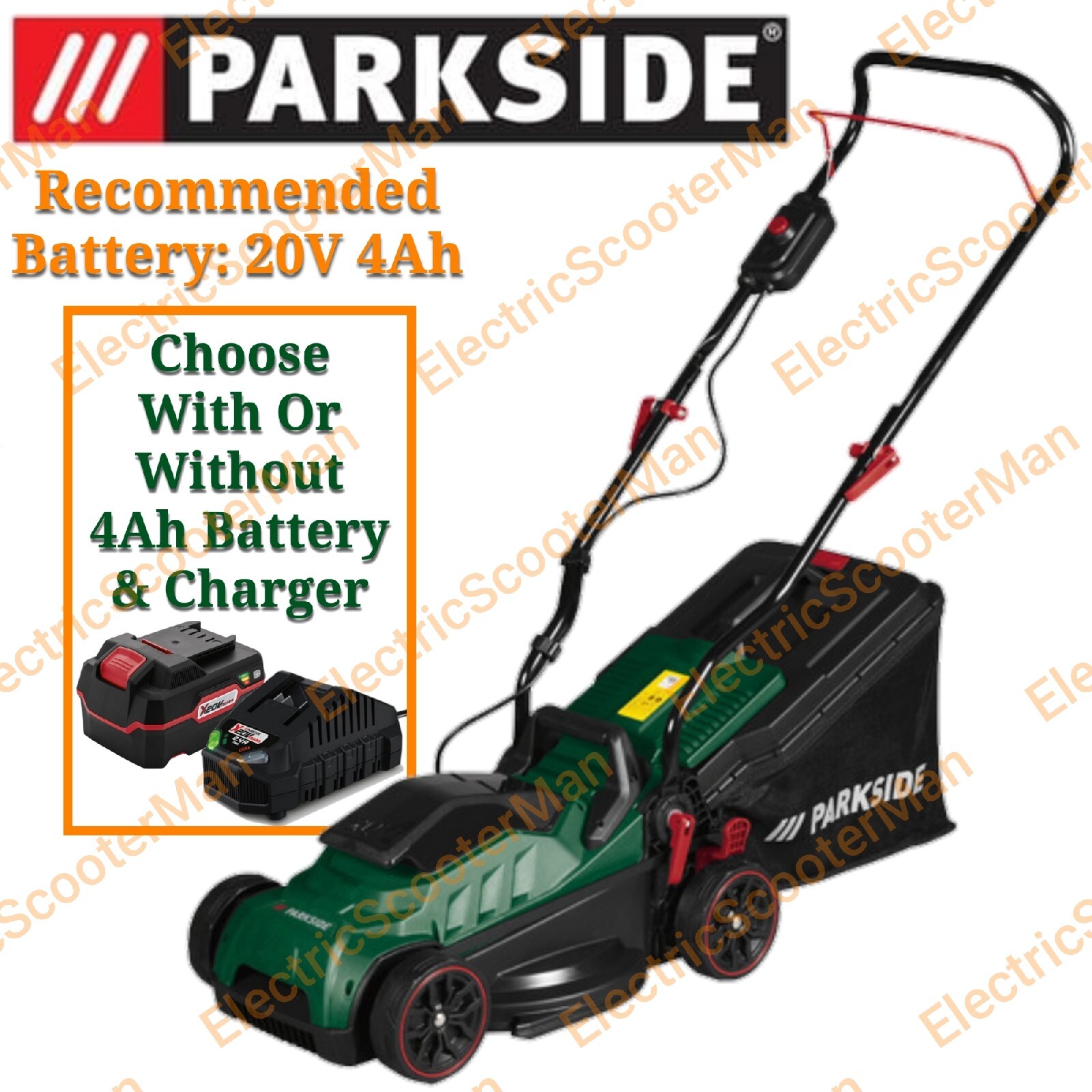 Parkside 20V Cordless 32L LawnMower - | Grelly UK