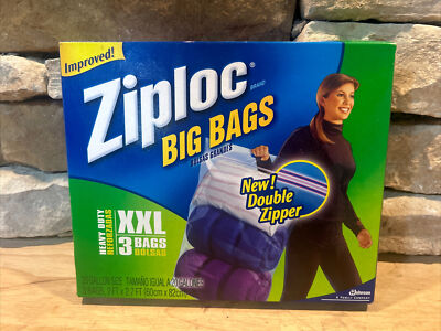 Ziploc Extra Extra Large Heavy Duty Storage Big Bags 24" x 32" XXL 3 ...