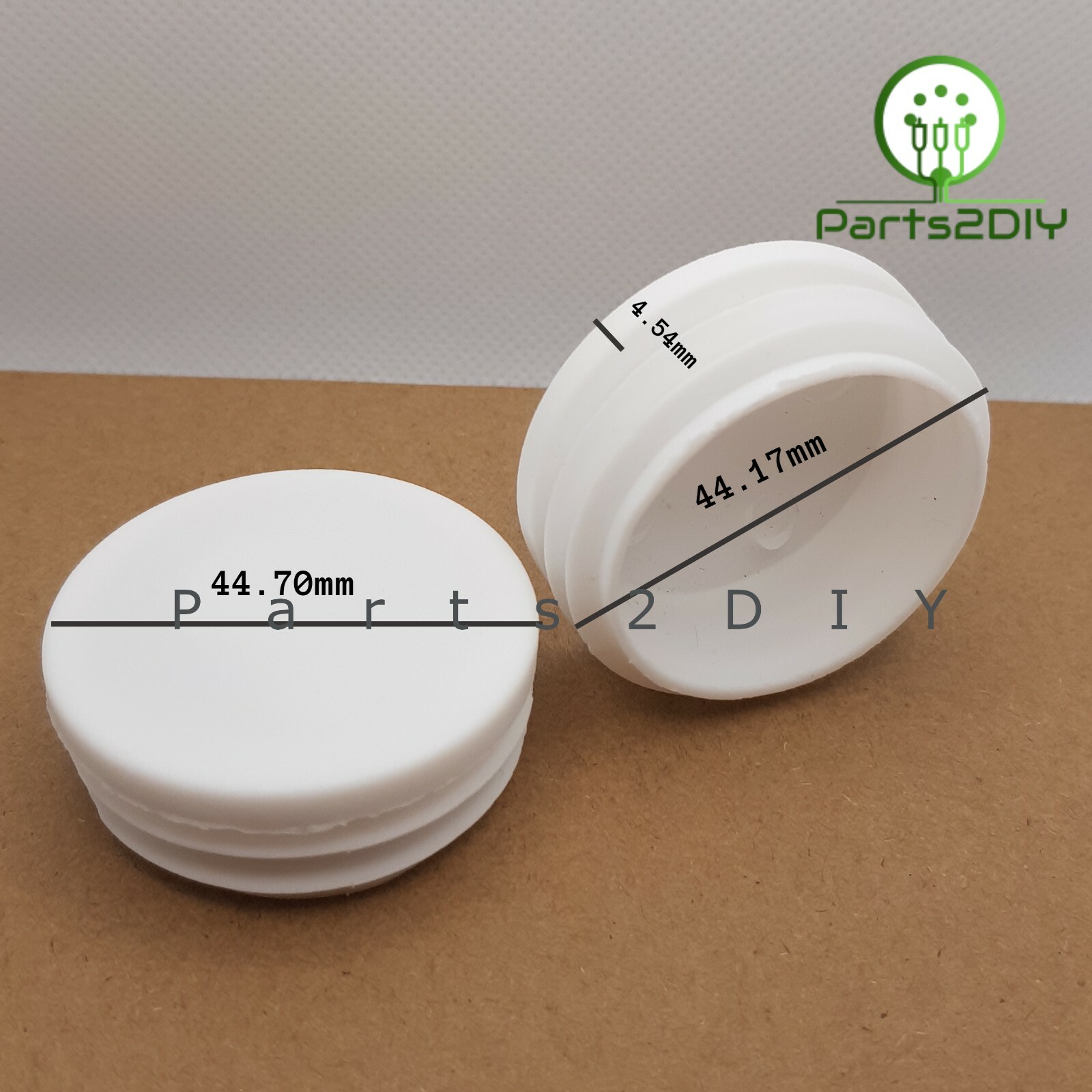 White Round Plastic Blanking End Cap Caps Tube Pipe Inserts Plug Bung ...