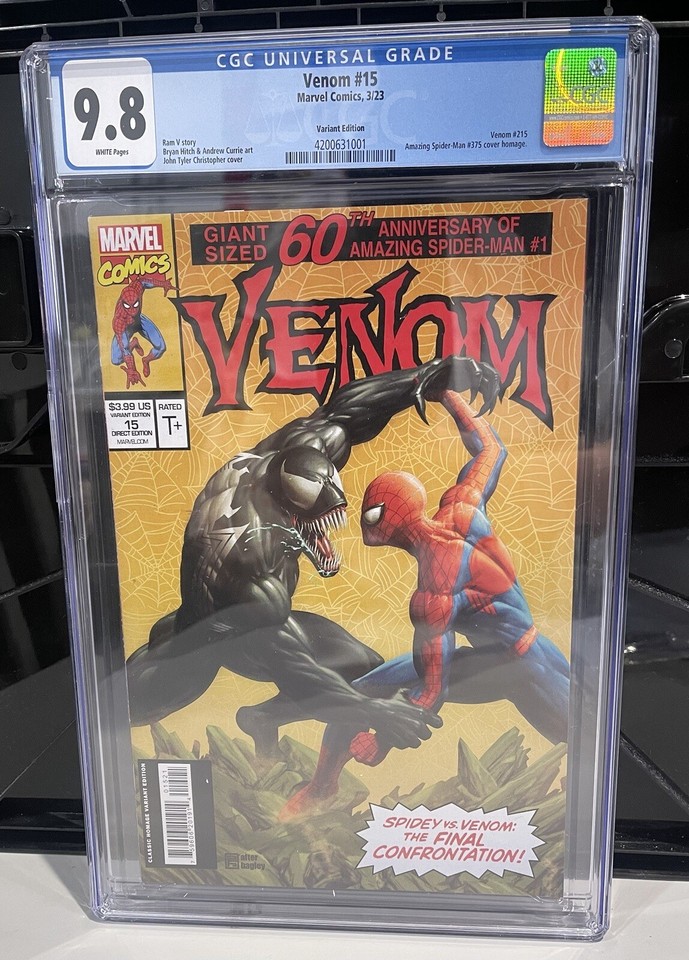 Venom #215 Amazing Spider-Man #375 cover homage. Venom #15 2023 CGC 9.8 ...