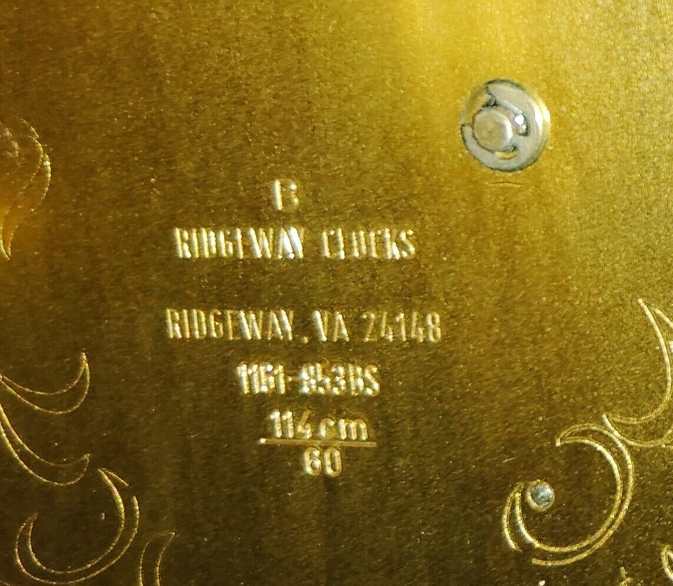 Ridgeway 3-Chime Grandfather Clock Mechanical Movement w/Moon Dial | eBay