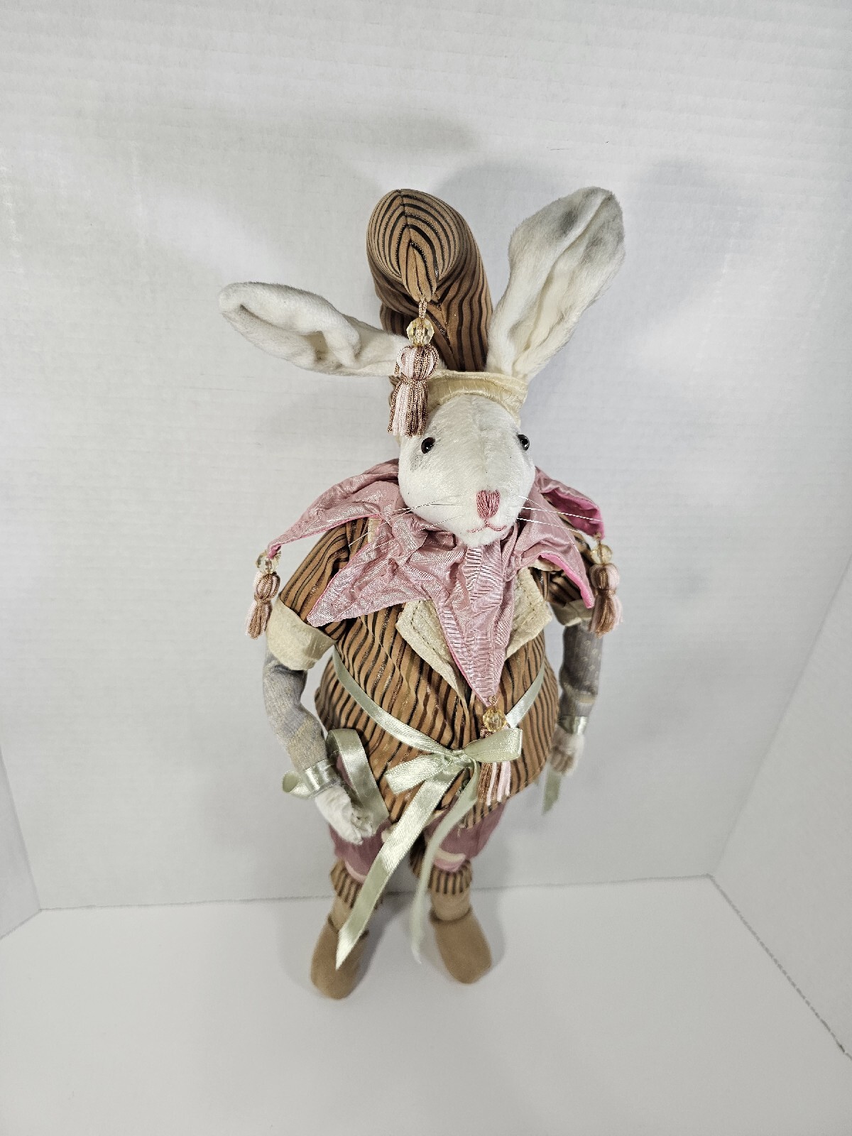 Rare Vintage Freestanding Jester Rabbit Doll White Easter Bunny ...