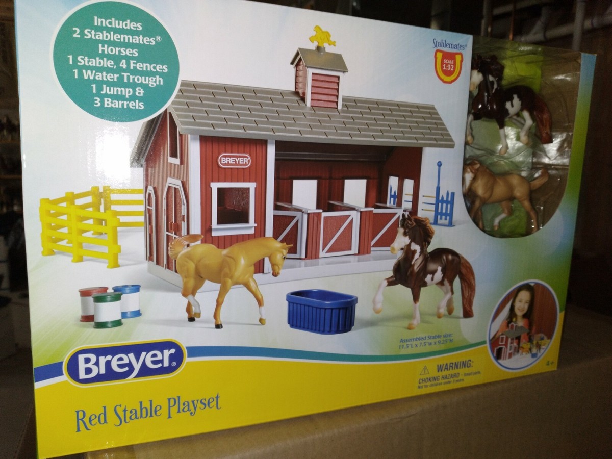Red Toy Horse Barns Lori – Toy Horse Stable – Playset For 6 Inch