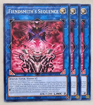 Yugioh! 3x Fiendsmith's Sequence INFO-EN047 Common 1st Ed NM | eBay