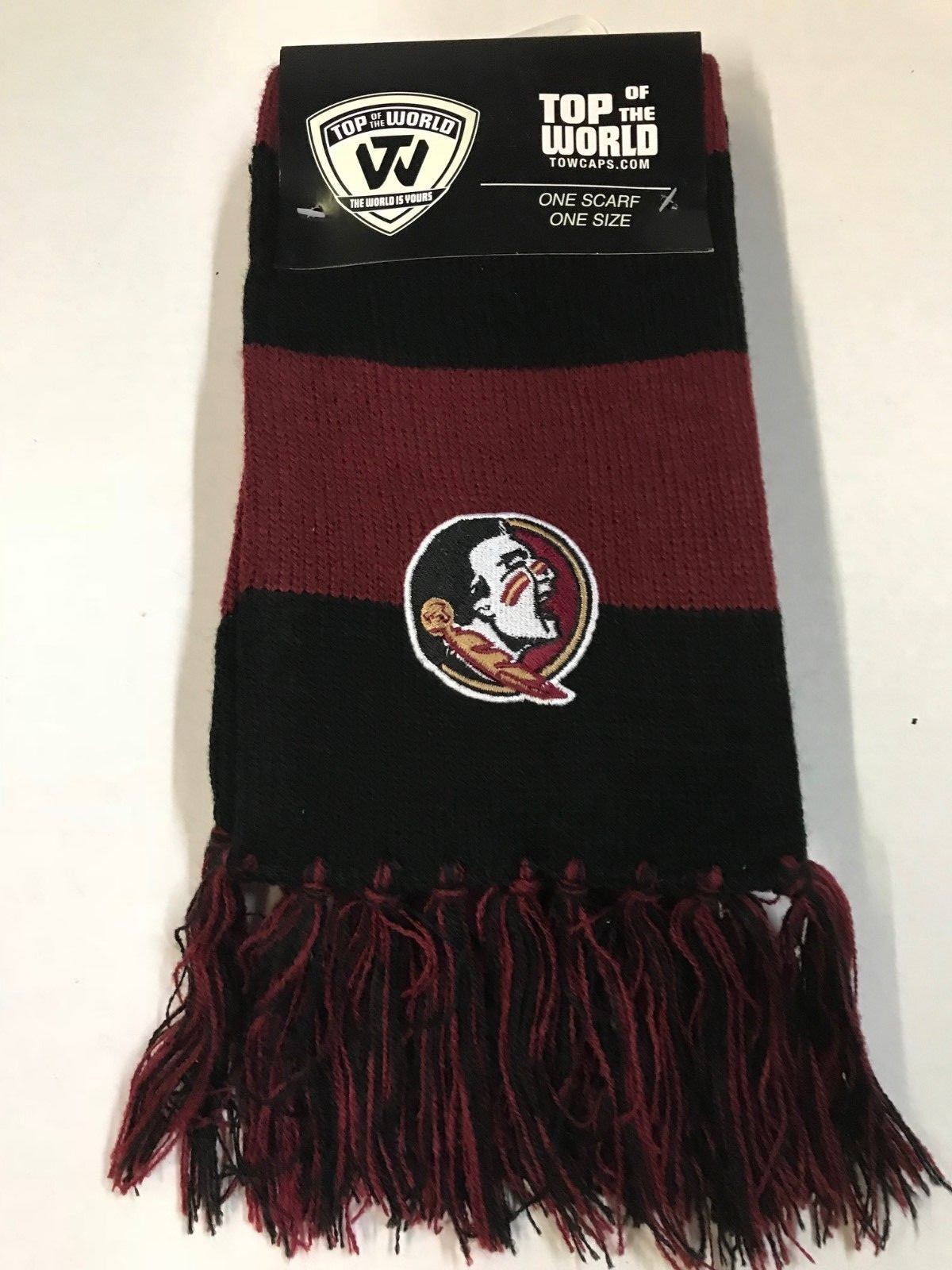 Florida State Seminoles NCAA Top of the World Scarf with Fringe One ...