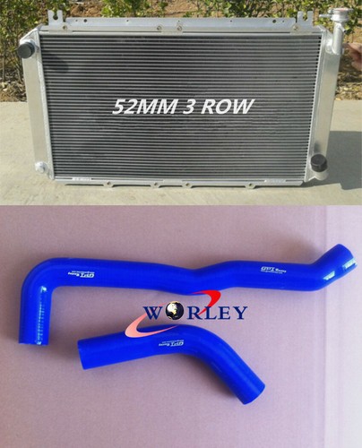 3 ROW Aluminum Radiator+ BLUE hose For NISSAN GQ PATROL Y60 4.2L Petrol ...