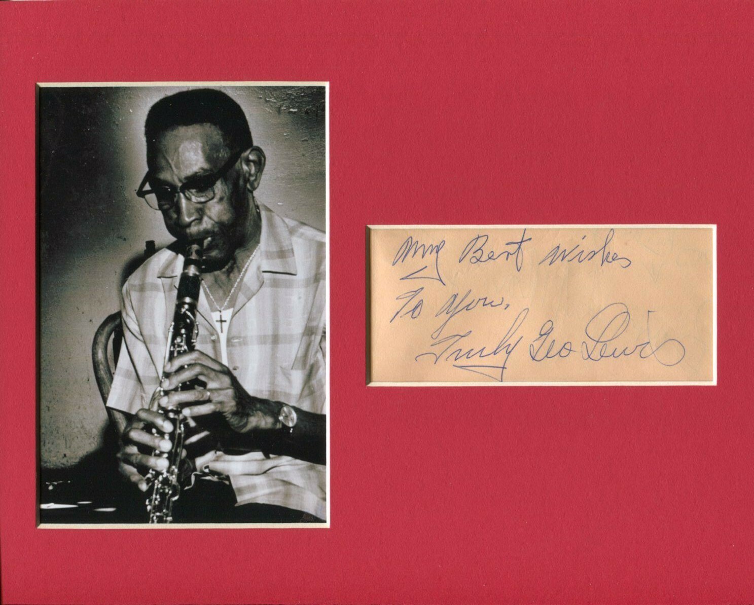 George Lewis Clarinetist New Orleans Jazz Rare Signed Autograph Photo ...