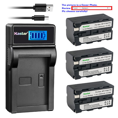Kastar Battery LCD USB Charger for Sony NP-F750 & MVC-FDR1 MVC-FDR3 PBD ...
