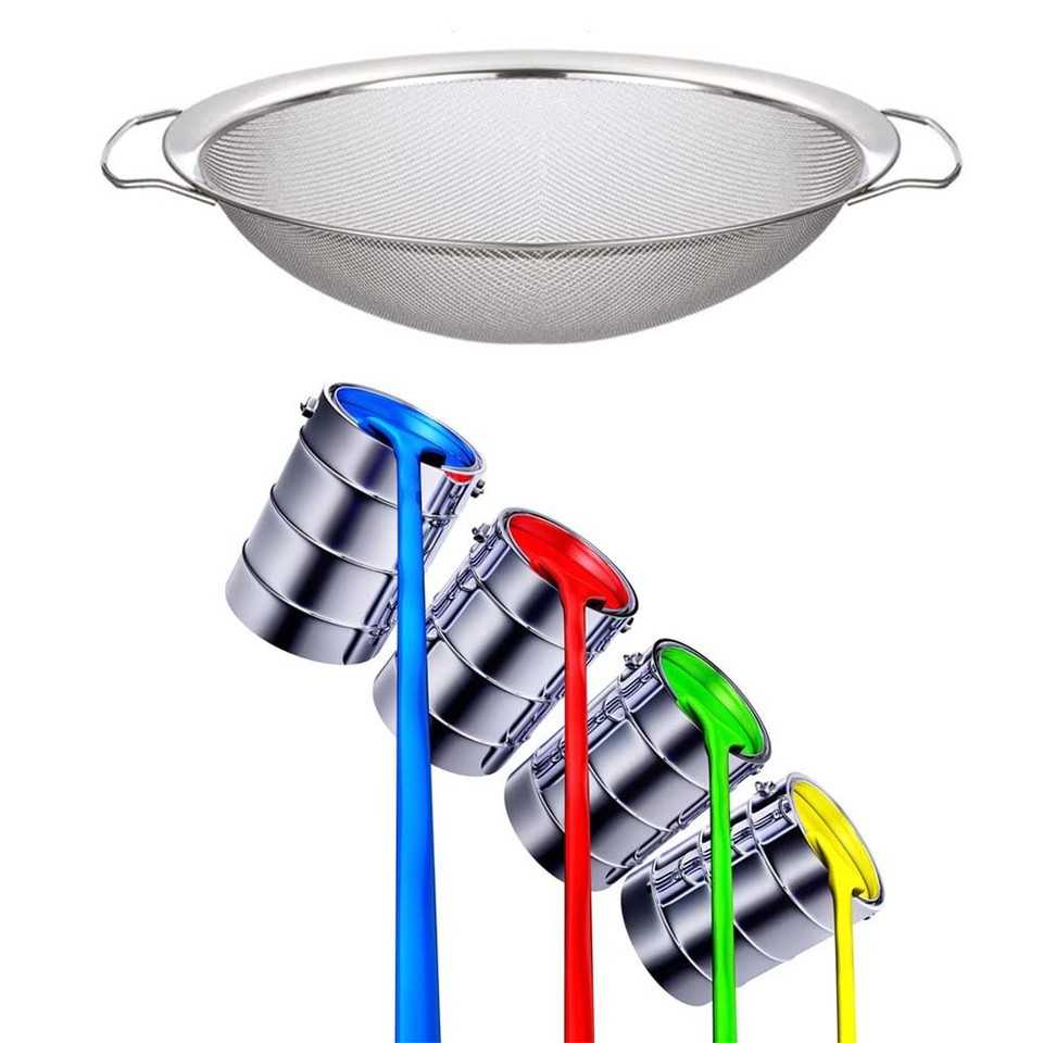 2 Pack 60 Mesh Stainless Steel Paint Strainer - Fine Mesh Paint Filter ...