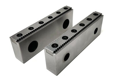 CNC Milling Steel Vise Hard Jaw, 6” Wide, Serrated W/ 0.100 ...