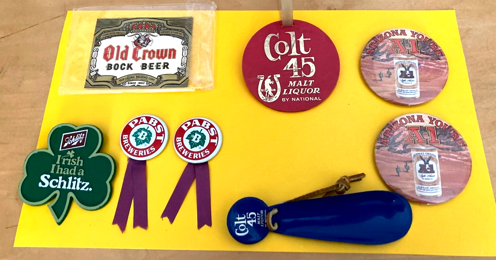 LOT OF 8 Beer Collectables, Schlitz, Colt 45, A-1, Old Crown, Pabst ...