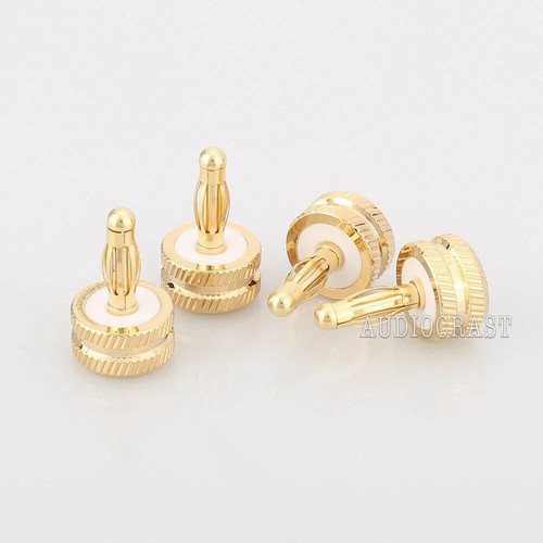 4pcs Gold Plated Noise Reducing Caps Speaker Binding Post Banana Jack ...