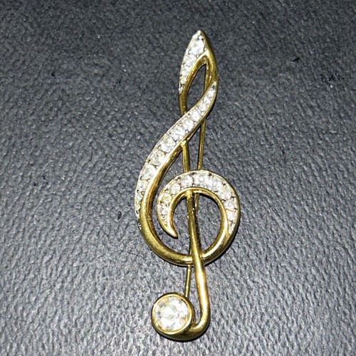 Stunning Vintage SWAN SWAROVSKI Crystal Musical Note Brooch | eBay