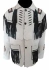 Men Western Cowboy Fringe Jacket Beaded Native American Real Leather ...
