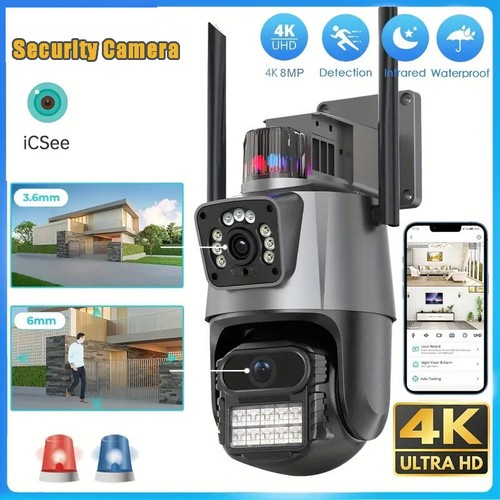Intelive Security Camera Outdoor, 2,4/5GHz WiFi PTZ Camera Dual Lens ...