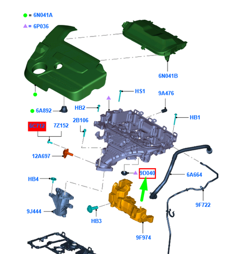 FORD KUGA MK1 C394 Zylinderkopfhaube Tülle 9M5Q-9D040-AA 1731648 NEU ...