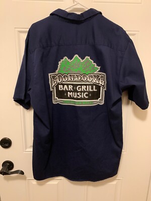 Boondocks Bar Grill Button Up Shirt Springfield Illinois XL Biker Beer ...