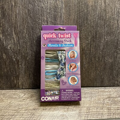 Conair Quick Twist Hair Braider Accessory Kit Sparkle Floral and ...