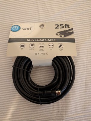 Onn 25 FT RG6 Coax Cable Coaxial for Cable, Satellite, OTA Antenna ...