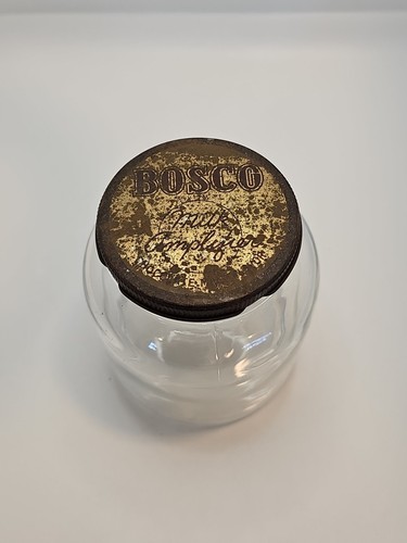 Vintage pint jar canning fruit Bosco Milk Chocolate Amplifier tin lid ...