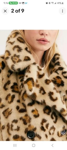 NWOT~Free People~Sienna Leopard Print Swing Faux Fur Jacket Coat~XLarge ...