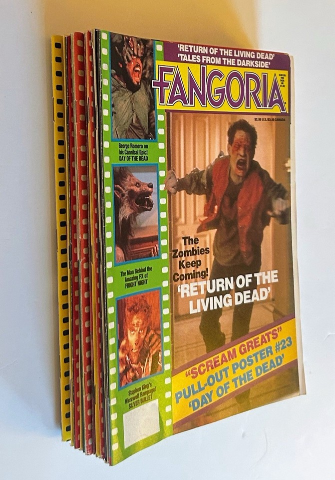 14 Vintage Issues FANGORIA Horror Magazines 1985 - 1986 and More w ...