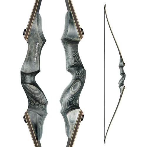 Black Hunter Takedown Longbow, 60" Wooden Archery Bow Hunting Bow ...