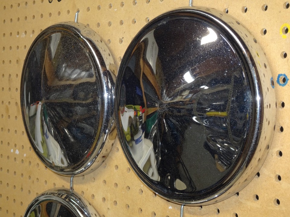 4 Vintage Chrome Dome Dog dish Hubcaps 9 inch Hot Rod Pair | eBay