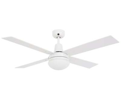 Beacon Lighting Quest II 122cm Fan with Light in White with IR Remote ...
