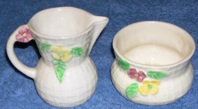 WADE CERAMICS - Wade Heath Open Sugar Bowl and Creamer Set, Floral ...
