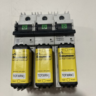 🇺🇸Cooper Bussman Circuit Breaker 30A 3 Pole 600VAC, CCP-3-30CF W/TCF30 ...