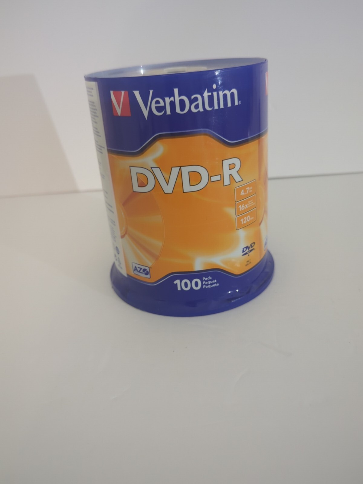 Verbatim AZO #95102 DVD+R 16X 4.7GB 120 min Disc 100 Spindle Sealed ...
