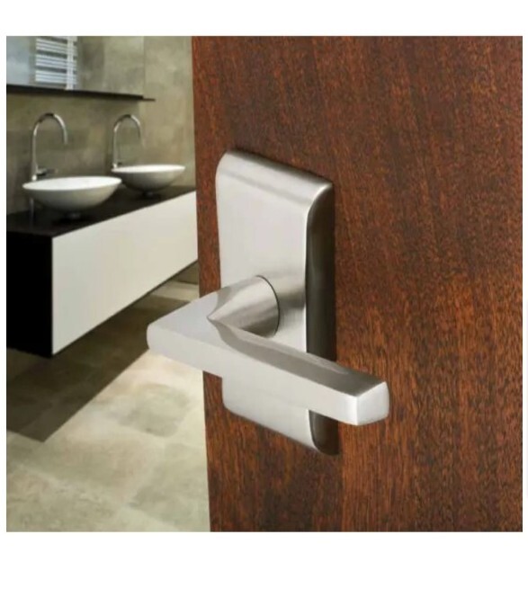 Emtek Helios Left Handed Non Turning Dummy Set with Square Rose Satin ...