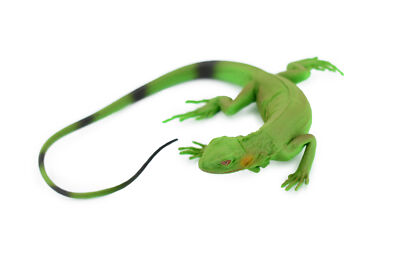 Iguana, Rubber Toy, Realistic Hand Painted, Figurine, Replica, 12 ...