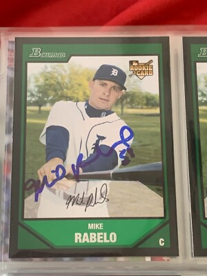 MIKE RABELO AUTOGRAPHED SIGNED 2007 BOWMAN CARD TIGERS COA | eBay