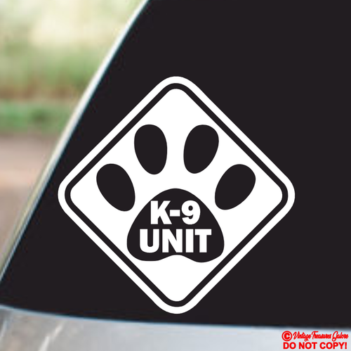 K-9 UNIT Vinyl Decal Sticker Car Rear Window Bumper DOG SERVICE ANIMAL ...