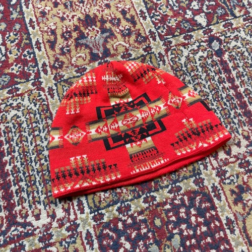 Pendleton Mens Beanie Hat Red Chief Joseph Aztec Geometric Knit Marino ...