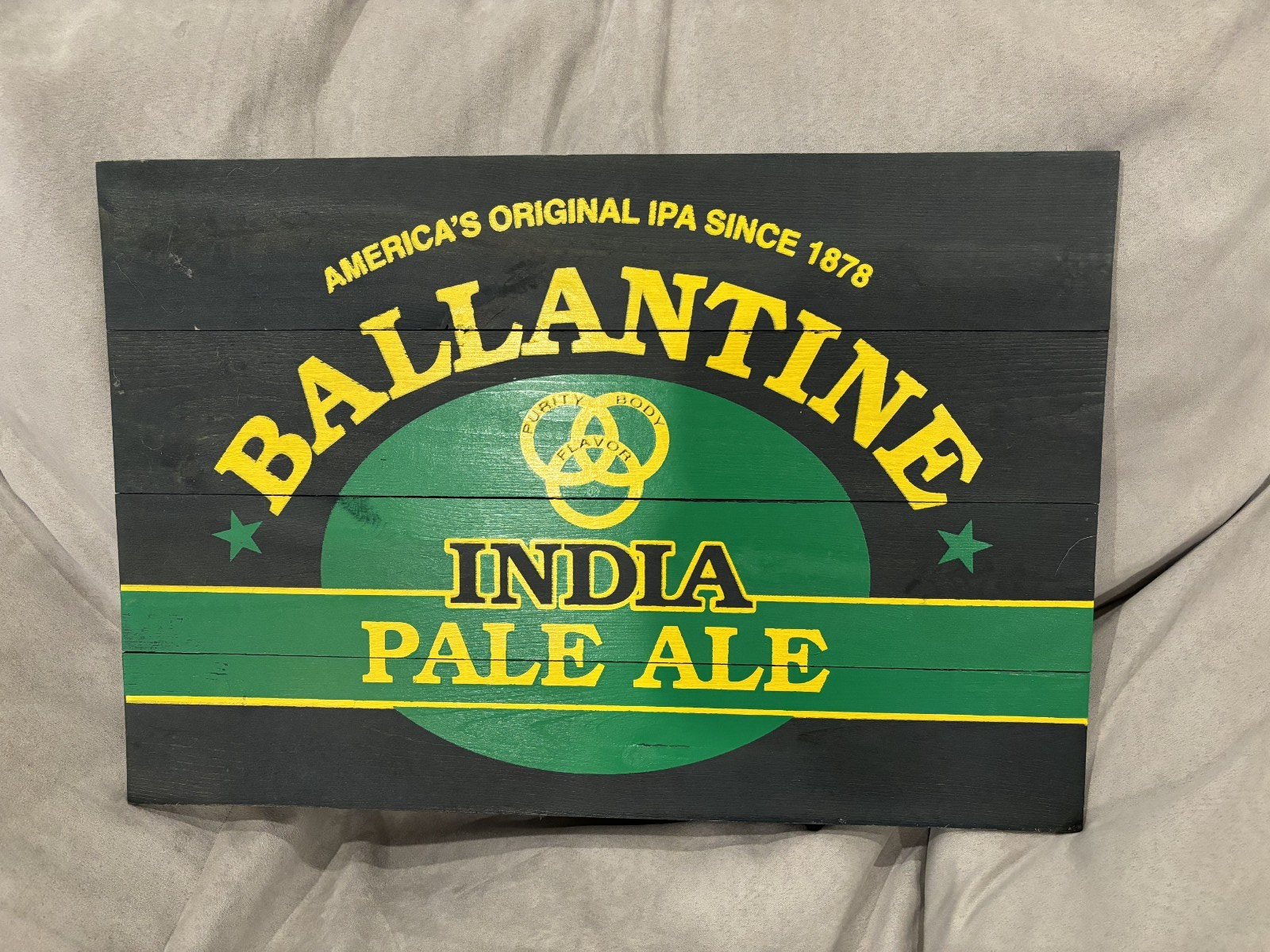 Ballantine IPA India Pale Ale Wood Logo Beer Sign 21x14” - Brand New In ...