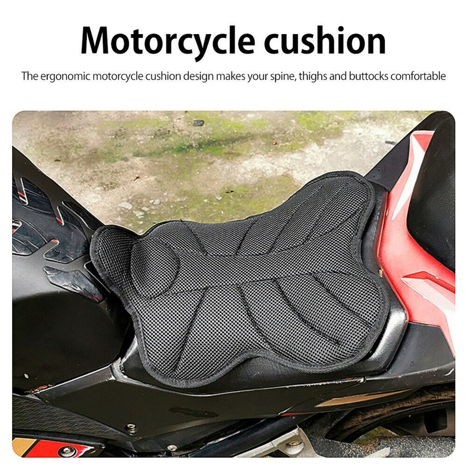 3D Motorcycle Seat Cushion About 35.5*30.5cm Mesh Cloth+Non-Slip Cloth ...