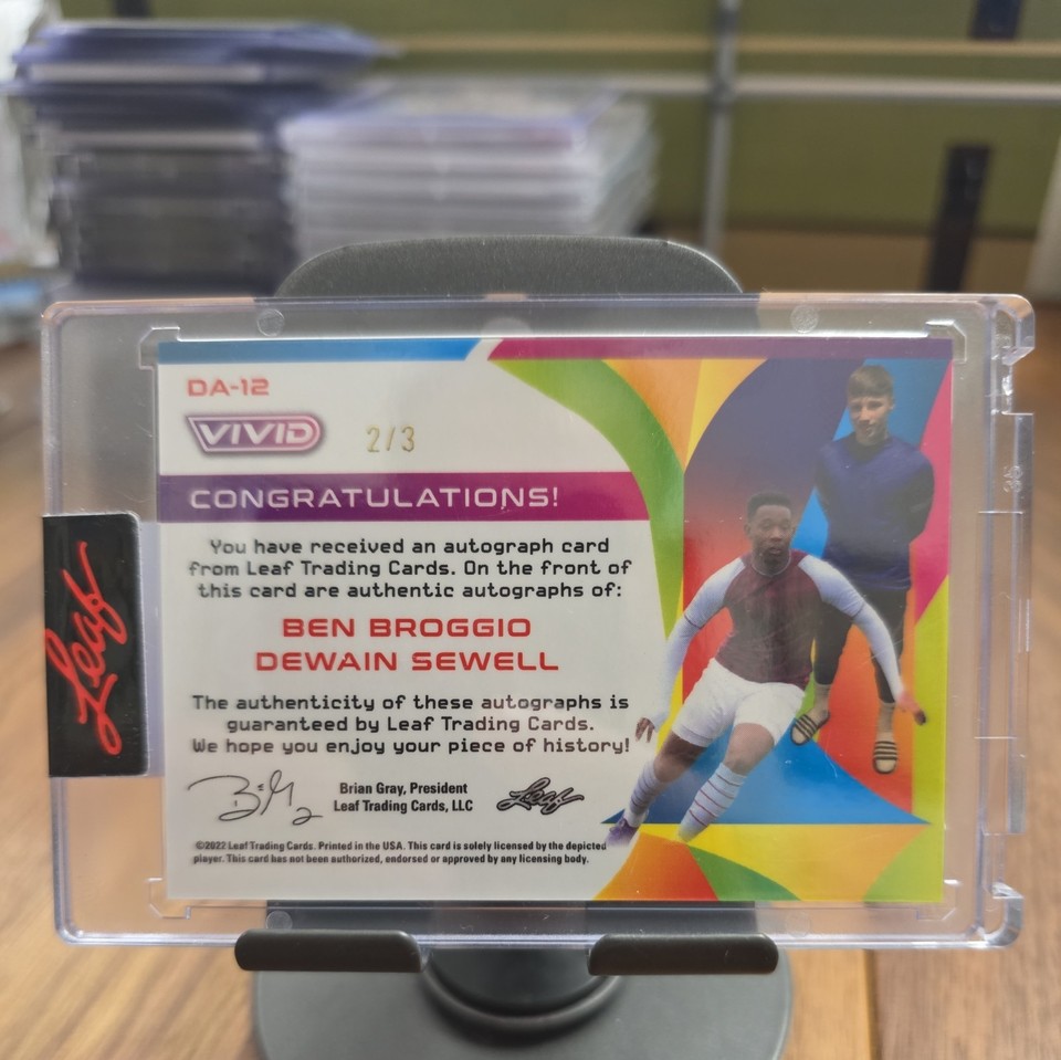 Ben Broggio DA-12 2022 Leaf Vivid Dual Autograph Auto Dewain Sewell /3 ...