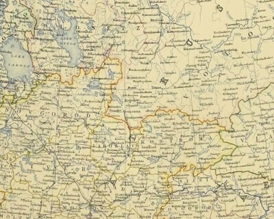 1880 ANTIQUE MAP EUROPEAN RUSSIA POLAND FINLAND CRIMEA ASTRAKHAN ...