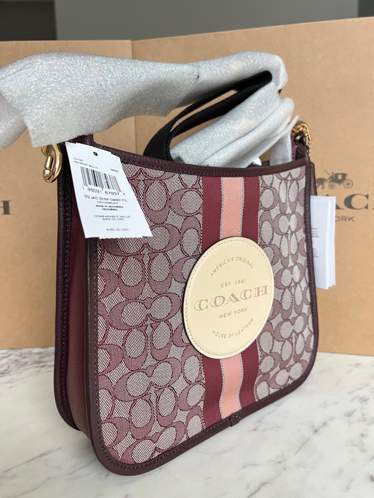 COACH Dempsey File Bag In Signature Jacquard With Stripe And Coach ...